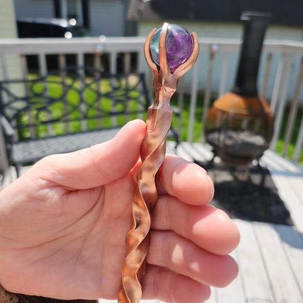 Forged Crystal Ball Wand - Etsy