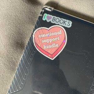 Emotional Support Kindle Heart Sticker Kindle Sticker Bookish Gifts Romance Reader Stickers for ...