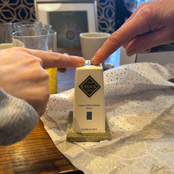 Personalised OS Trig Point Model - Plain White With Your Choice of Text ...