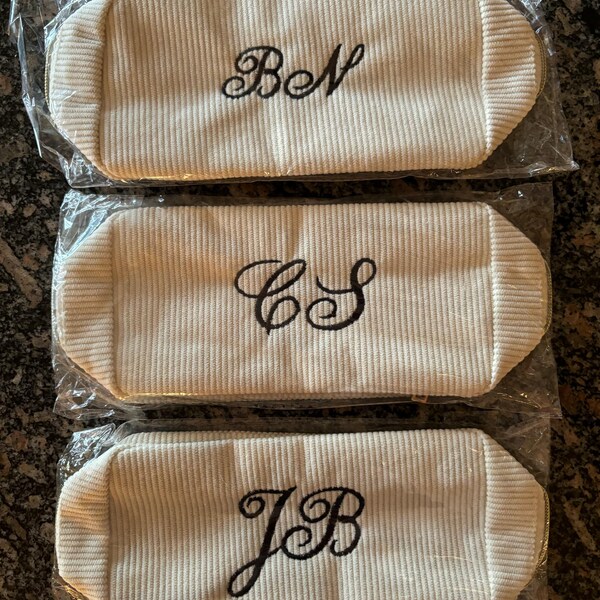 Monogramed Makeup Bag, Personalized Toiletry Pouch, Embroidered ...