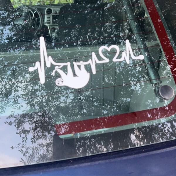 Sloth Decal for Car Window Heartbeat Lifeline Decal Sticker K1092 - Etsy