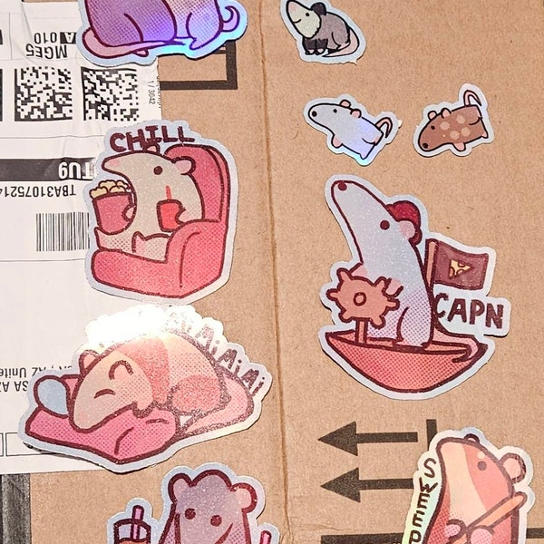 Cute and Violent Holographic Waterproof Stickers, Axolotl Sticker ...