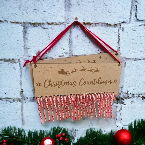 Christmas Countdown SVG, Laser Cut Files, Christmas Sign Svg, Candycane ...