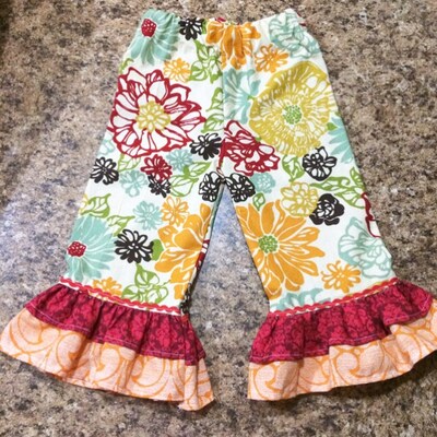 Ruffle Pants Pdf Sewing Pattern for Girls, Ruffle Pants Pattern for ...