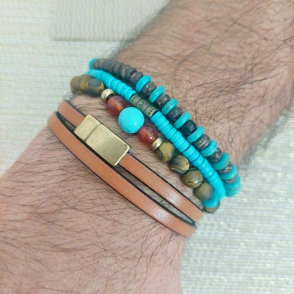 Mens Bracelet, Boho Mens Bracelet, Christmas Gift, Tribal Mens Bracelet ...