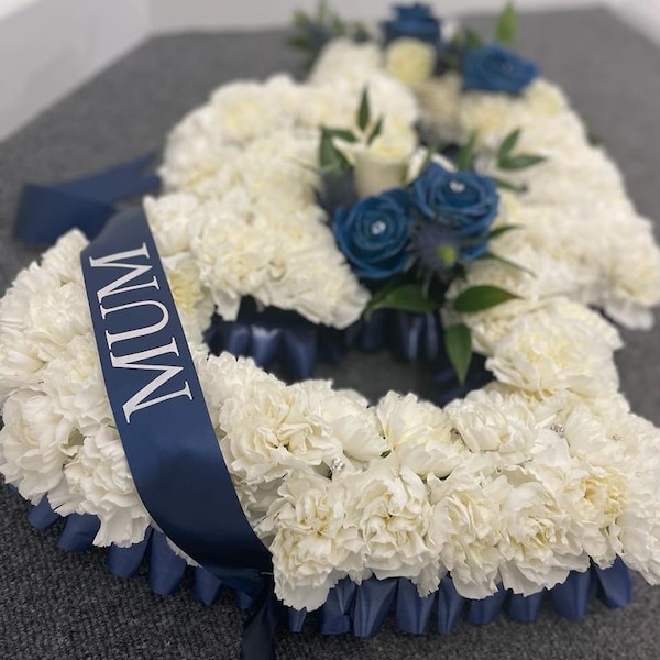 Any Colour Funeral Wreath Ribbon. Personalised Funeral Ribbon ONLY, for ...