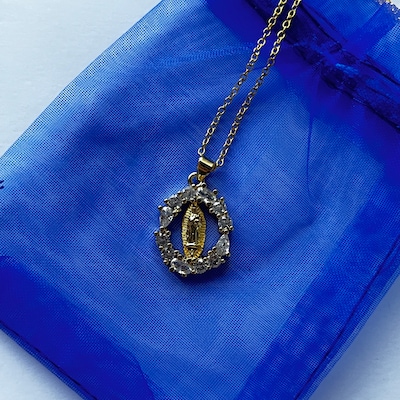 Pretty 18k Gold Plated Crucifix Necklace With Pink Cubic Zirconia ...