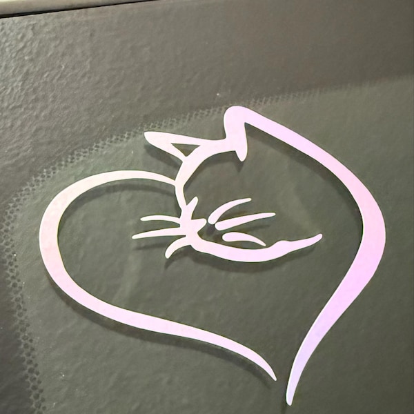 Cat Heart Vinyl Decal - Etsy