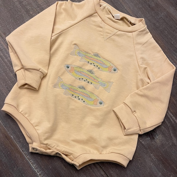 Rainbow Trout Trio Fish Boy Girl Dad Machine Embroidery Design Sketch ...