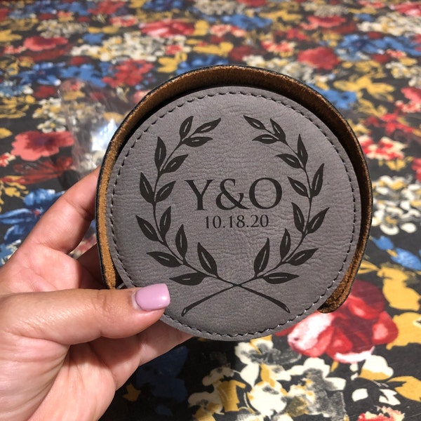Monogrammed Coaster Set, Customized Coasters, Personalized Coasters, Personalized Gift, Wedding ...