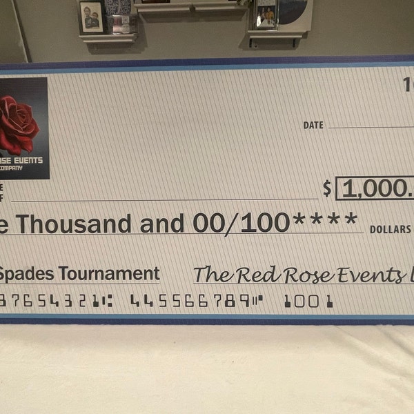 Custom Giant Check - Large Check for Special Occasions - Oversized ...