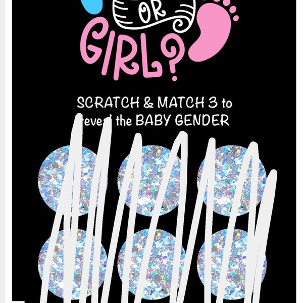 GIRL Instant Download Gender Reveal Digital Scratch Card Digital ...