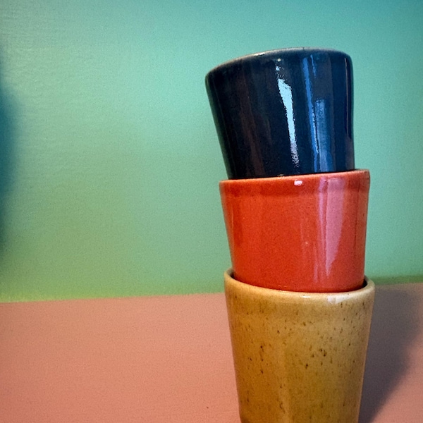 Handmade Burnt Orange Ceramic Shot Glass: Modern Minimalist Barware - Etsy