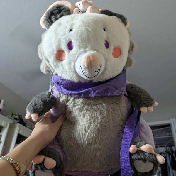 Plum Possum Plush Backpack: Snug-alongs Travel Bookbag - Etsy