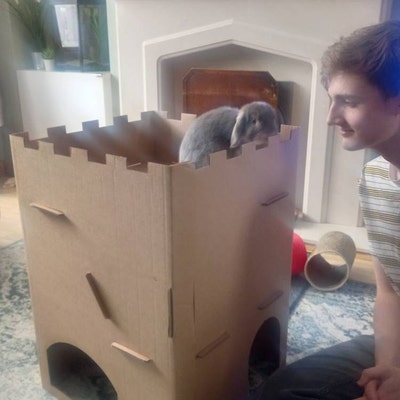 The Castle Corrugated Cardboard Castle for Bunny Rabbits & - Etsy UK