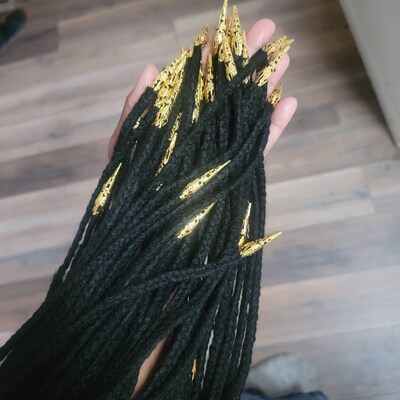 JUMBO Goddess Hair Beads Gold Braid Locs Wicks Hair Jewelry Accessories ...