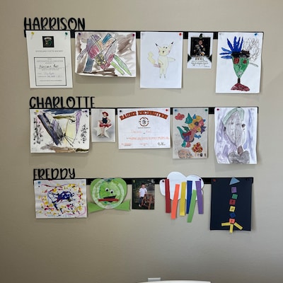 Custom Kids Art Display Board Magnetic, Playroom Wall Art, Kids Room ...