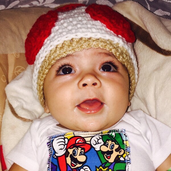 Super Mario Bros Toad Toadette Mushroom Crochet Beanie Newborn Infant ...