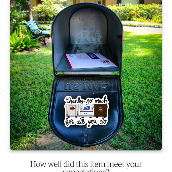 Thank You Mailbox Decal New, Waterproof Stickers, Mailman Gift, Mailbox ...