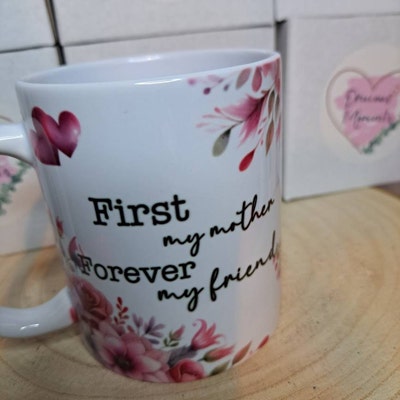 Pink Flowers Photo Mug Template for Sublimation, Floral Full Mug Wrap ...