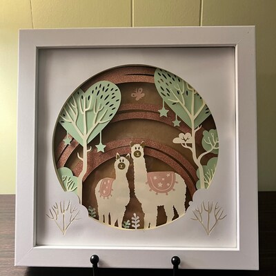 Alpaca Shadow Box SVG, 3d Papercut SVG, Layered Paper Art Template ...