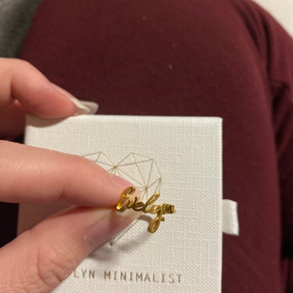 Name Ring Baby Name Ring in Sterling Silver, Gold and Rose Gold Baby ...