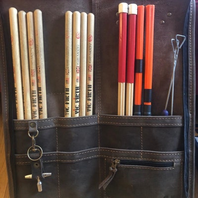 Leather Drum Stick Bag Drumstick Bag With Zip Drumstick Holder ...
