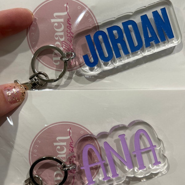 Colored Personalized Name Keychain/ Engraved Name Keychain/ Backpack ...