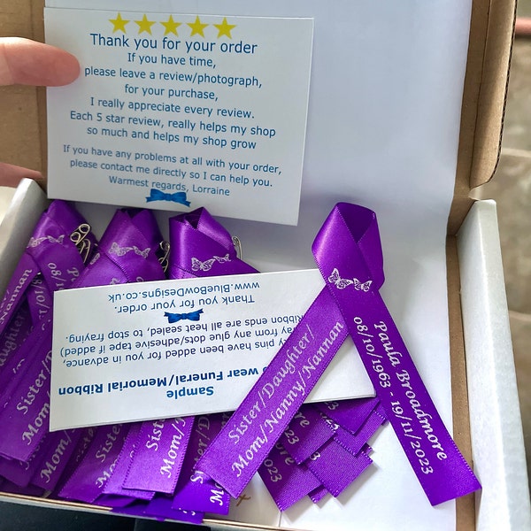 RIP Personalised Funeral Ribbons. Shaped Memorial Ribbons Ribbon With ...