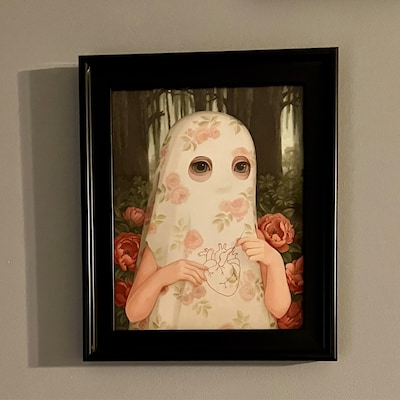 8x10 Floral Ghost Art Print how to Become a Ghost - Etsy