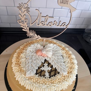 Baby on Wings Little Angel Cake Topper Baby Shower Baptism Girl Topper ...