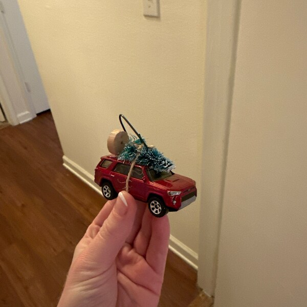 Toyota 4runner Red Carrying Christmas Tree Christmas Ornament Hot Wheel ...