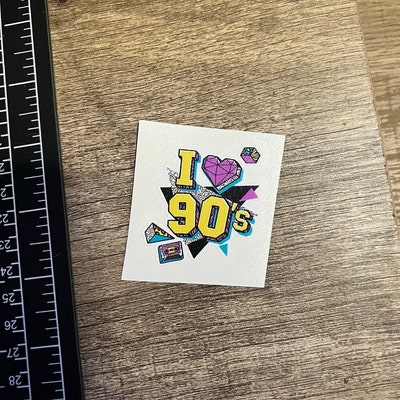 I Love 90's Sticker for Bumper Car Van Truck Motorcycle Helmet Toolbox ...