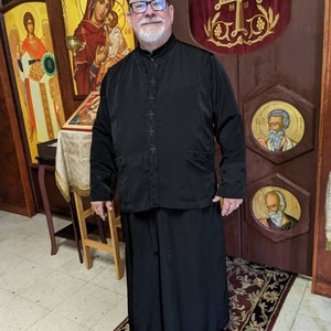 Embroidered Cassock - Wet Silk Fabric, Red Colors - Cassock Orthodox ...