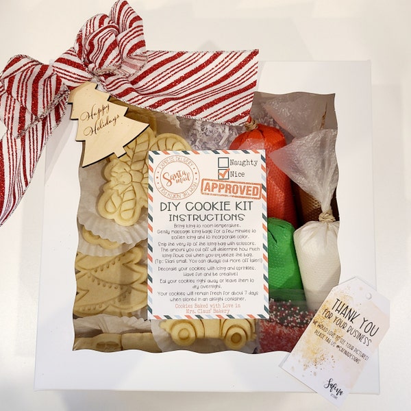 Christmas DIY Cookie Kit Instructions Card-printable 3.5" by 5", Elf ...