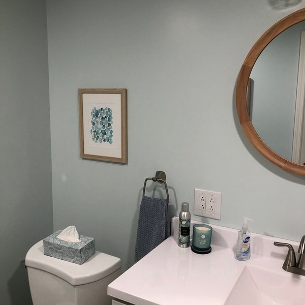 Sea Glass Abstract Art Print, Modern Coastal Wall Art, Blue Green Beach ...