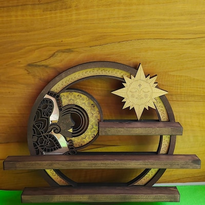 Coppermoon Sun and Moon Altar Shelf Magic Altar, Spiritual Altar Items ...