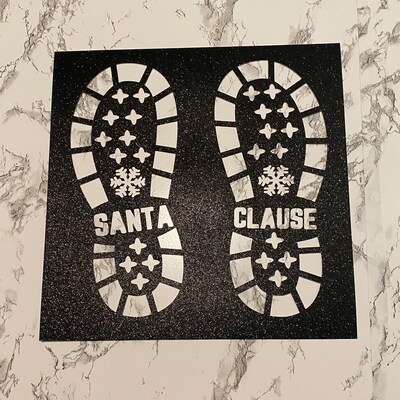 Santa Clause Footprint Stencil Svg, Christmas Footprint Svg, Christmas ...