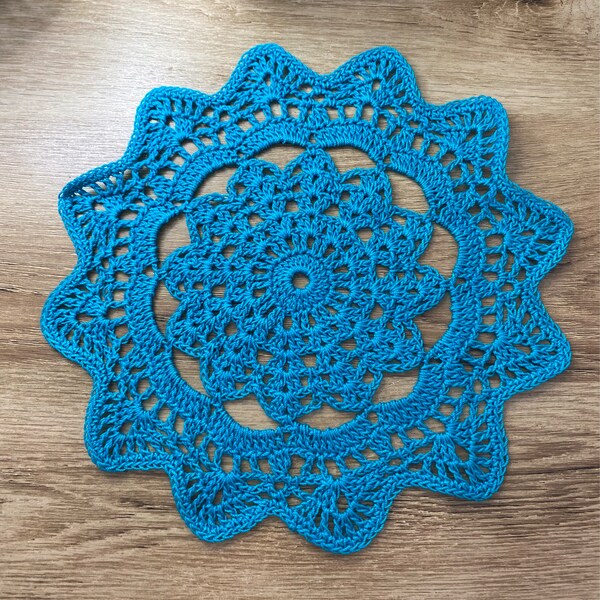 Peacock Doily, Turquoise Doily - Etsy
