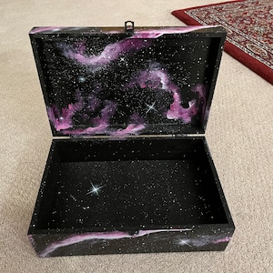 Galaxy Box Hand Painted Chest Outerspace Original Art Jewelry Wooden ...