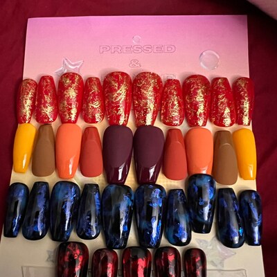 Moon Phase Nails Moon Nails Black Nails Cat Eye Nails Hand Painted ...