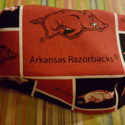 NCAA Arkansas Razorbacks Red & Black College Logo 100% Cotton - Etsy