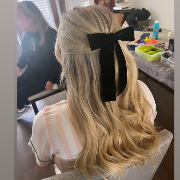 Brigitte Hair Bow Barrette, Ivory Hair Bow, Grosgrain Hair Bow, Lace ...