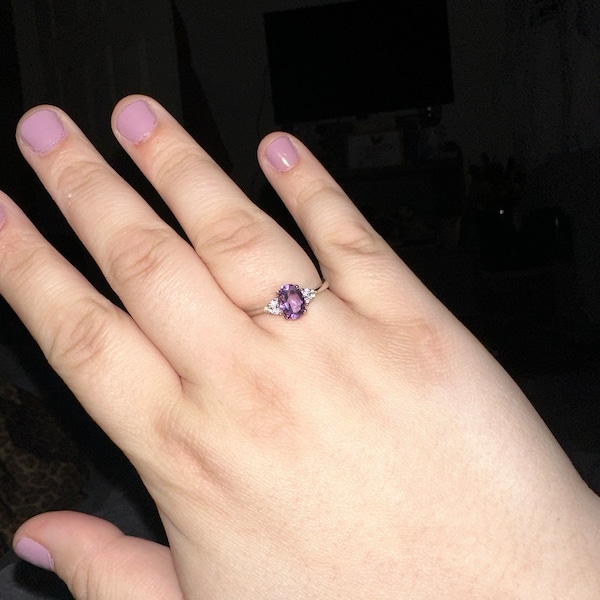 Tya Lilac Amethyst Promise Ring Sterling Silver Engagement Dainty ...
