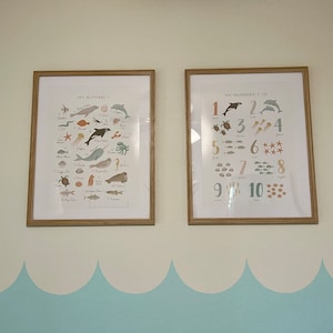 Animal Alphabet and Numbers Prints, Beach Nursery Decor, PRINTABLE Wall ...