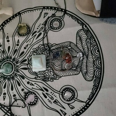 Linen Altar Cloth Mother Earth Crystal Grid Cloth the Goddess Divine ...