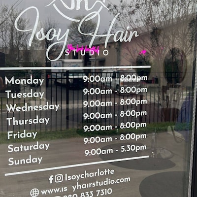 Custom Vinyl Opening Times Decal for Business With Logo Personalised ...