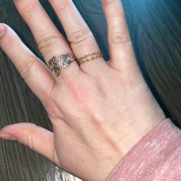 Dainty Double Chain Ring: 16K Gold Plated Minimalist Jewelry - Etsy