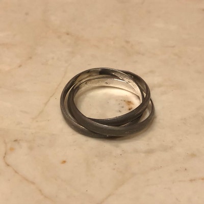 Sterling Silver Triple Interlocked Ring, Multi Band Rings, Intertwining ...