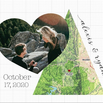 Engagement Gift Map of Engagement Location Engagement Gift Basket ...